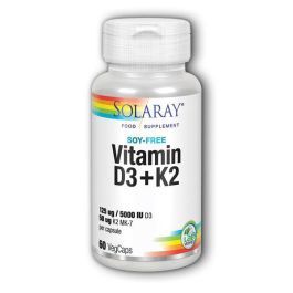 Solaray Vitamin D3 + K2 60 Vegetarian Capsules | G Baldwin & Co