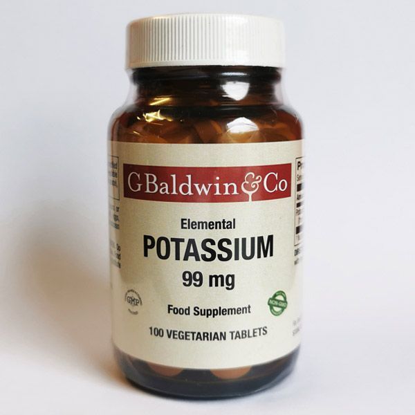 Baldwins Potassium 99mg 100 Tablets | G Baldwin & Co