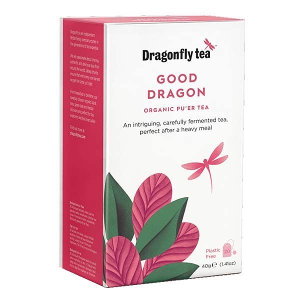 Dragonfly Tea Good Dragon Organic Pu'er Tea 20 Sachets | G Baldwin & Co