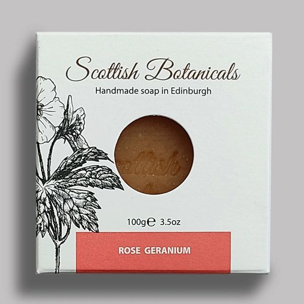 Scottish Botanicals Rose Geranium Soap 100g | G Baldwin & Co
