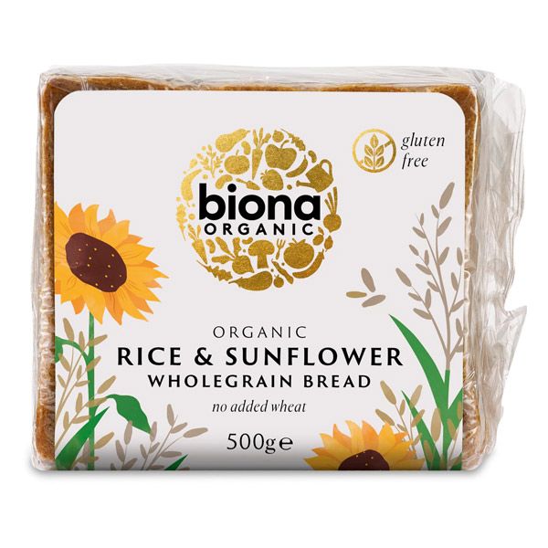 Biona Organic Rice & Sunflower Bread 500g | G Baldwin & Co