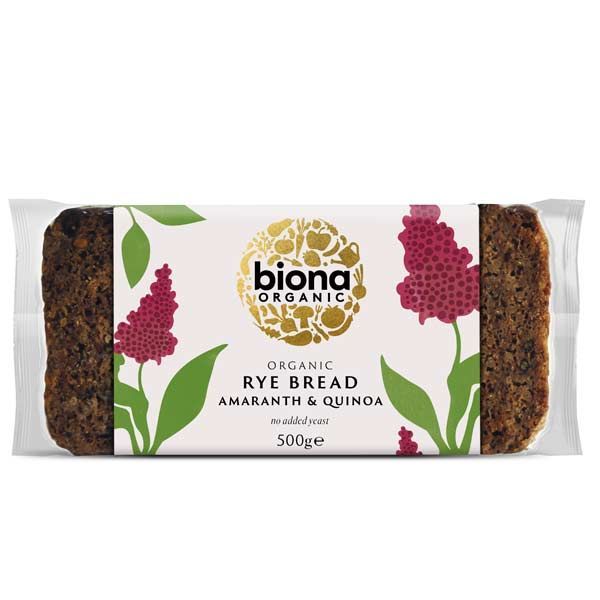 Biona Organic Amaranth Quinoa Rye Bread 500g | G Baldwin & Co