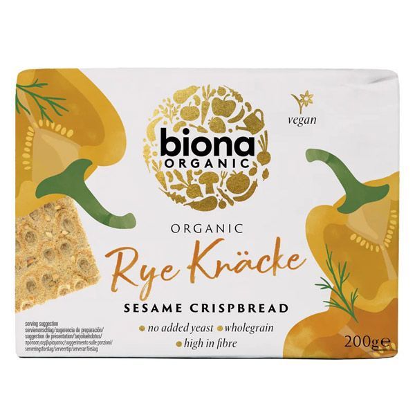 Biona Organic Rye Knacke Sesame Crispbread 200g | G Baldwin & Co