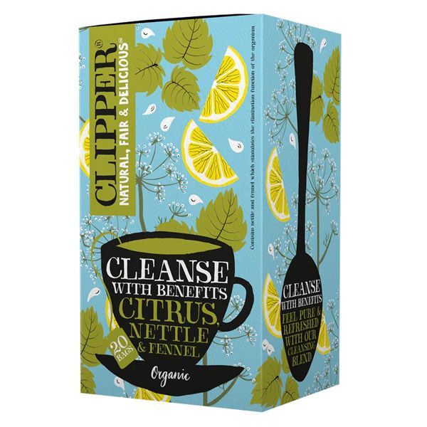 Clipper Cleanse with Benefits Citrus Nettle & Fennel Tea 20 bags | G ...