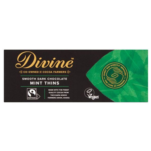 Divine Smooth Dark Chocolate Mint Thins 200g | G Baldwin & Co