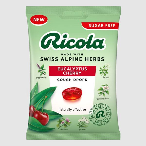 Ricola Eucalyptus & Cherry sugar-free drops 70g | G Baldwin & Co