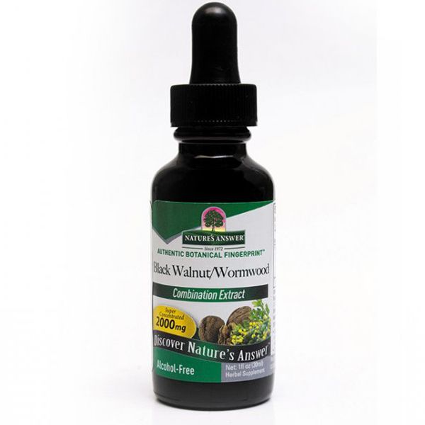 Natures Answer Black Walnut & Wormwood Alcohol Free Fluid Extract 30ml ...